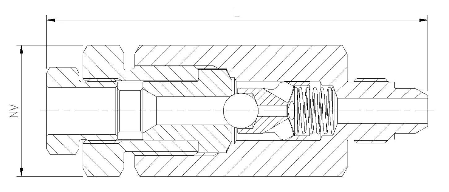 Medium Pressure Ball Check Valves with cone & thread (m/f)
